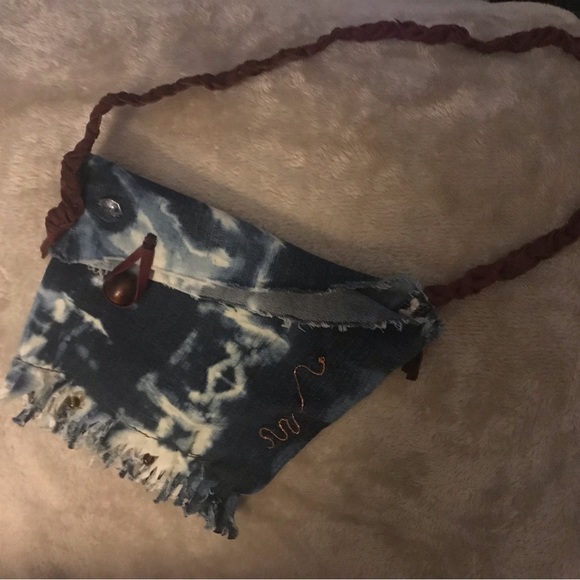 Hand Crafted | Bags | Handmade Bleached Denim Jean Purse | Poshmark